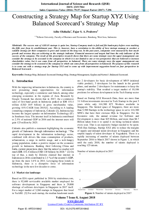 (PDF) Constructing a Strategy Map for Startup XYZ Using Balanced ...