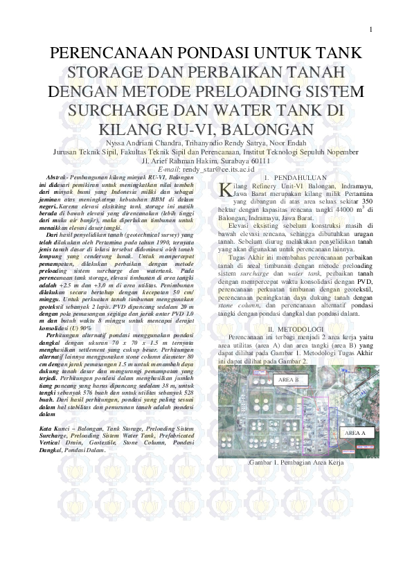 (PDF) Perencanaan Pondasi Untuk Tank Storage Dan Perbaikan Tanah Dengan ...