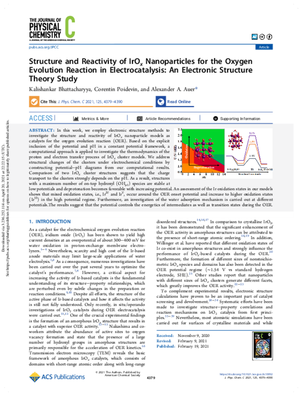 (PDF) Structure and Reactivity of IrOx Nanoparticles for the Oxygen ...