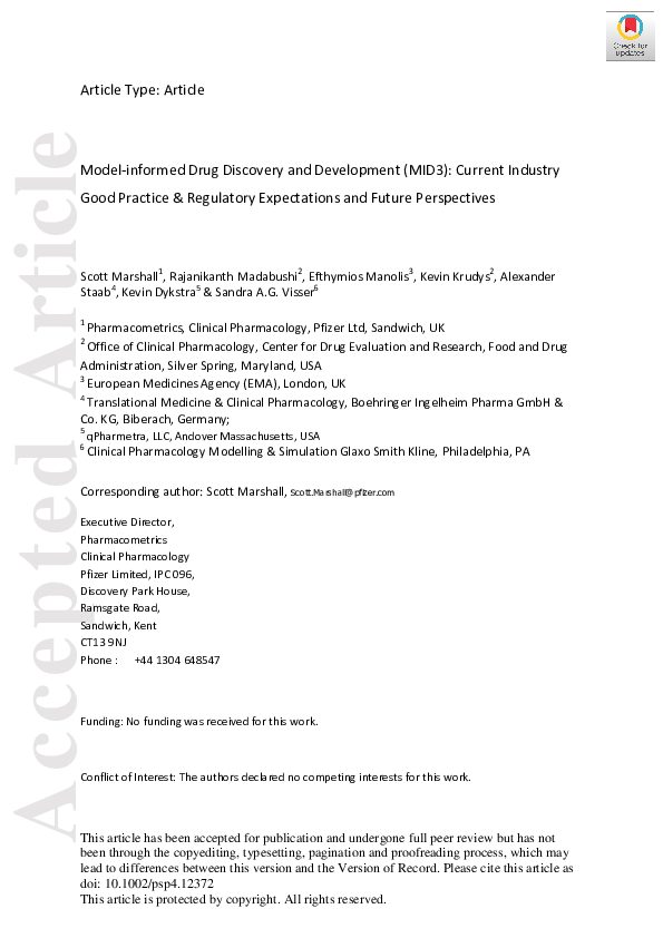 (PDF) Model-informed Drug Discovery and Development (MID3): Current ...