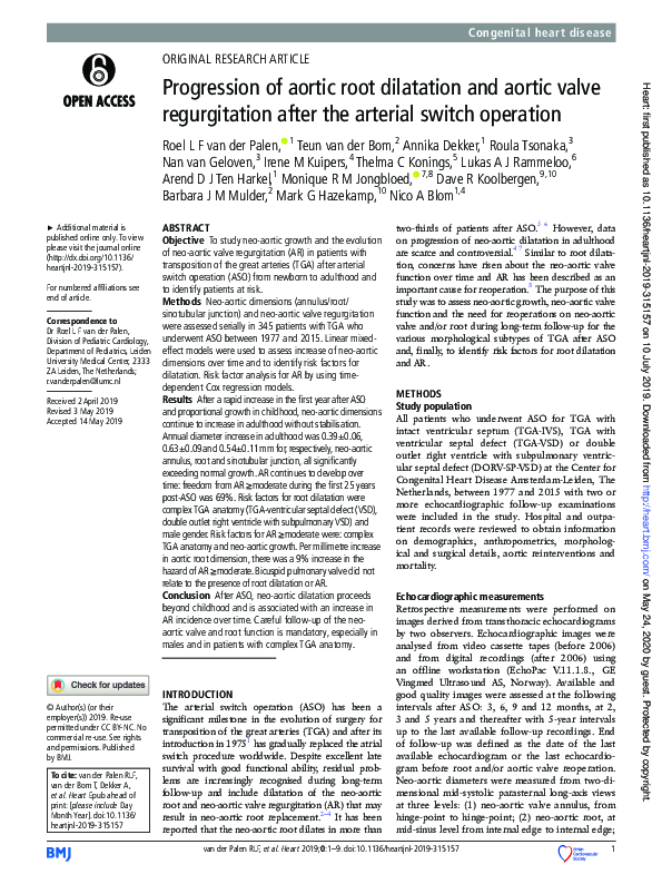 (PDF) Progression of aortic root dilatation and aortic valve ...