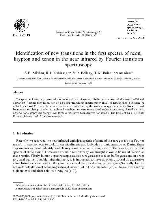 (PDF) Identification of new transitions in the first spectra of neon ...