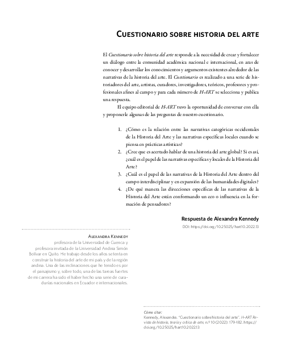 (pdf) Cuestionario Sobre Historia Del Arte | H-art. Revista De Historia