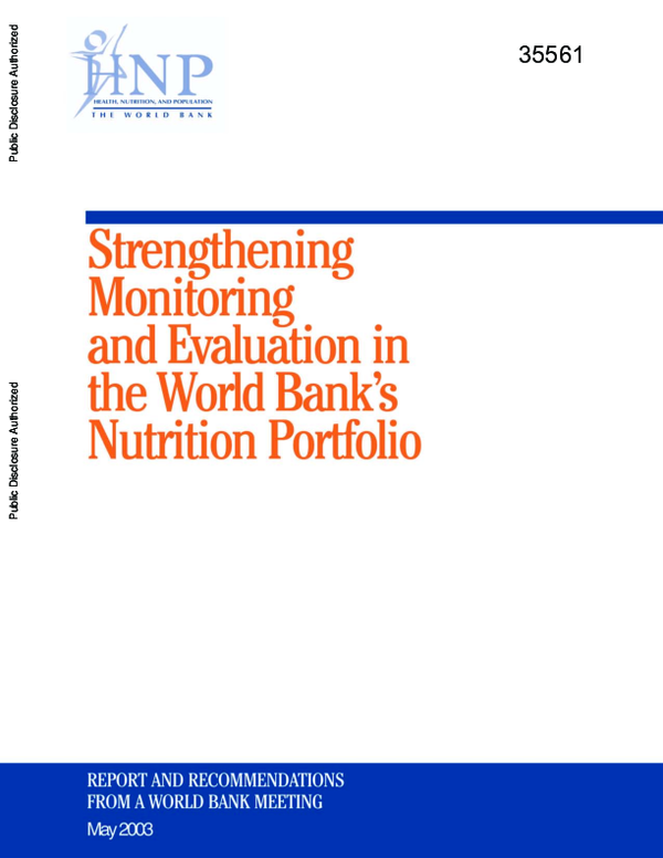 (PDF) Strengthening monitoring and evaluation in the World Bank's ...