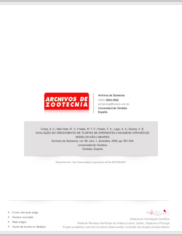 (PDF) Avaliação Do Crescimento De Tilápias De Diferentes Linhagens ...