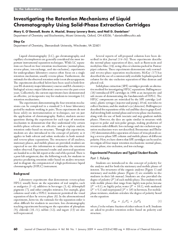 (PDF) Investigating the Retention Mechanisms of Liquid Chromatography ...