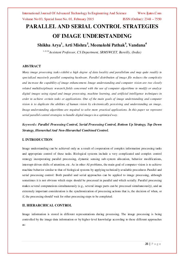 (PDF) Parallel and Serial Control Strategies of Image Understanding