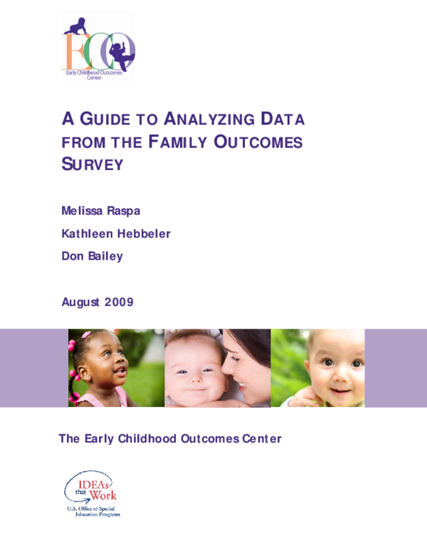 (PDF) The Early Childhood Outcomes Center A GUIDE TO ANALYZING DATA ...