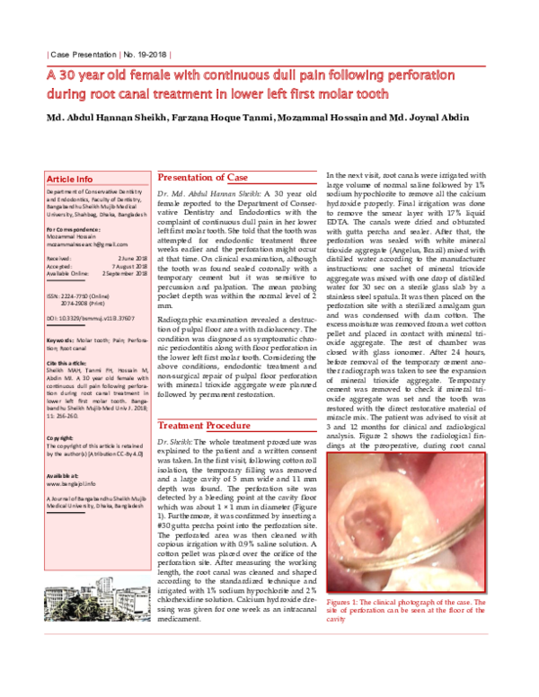 (PDF) A 30 year old female with continuous dull pain following ...