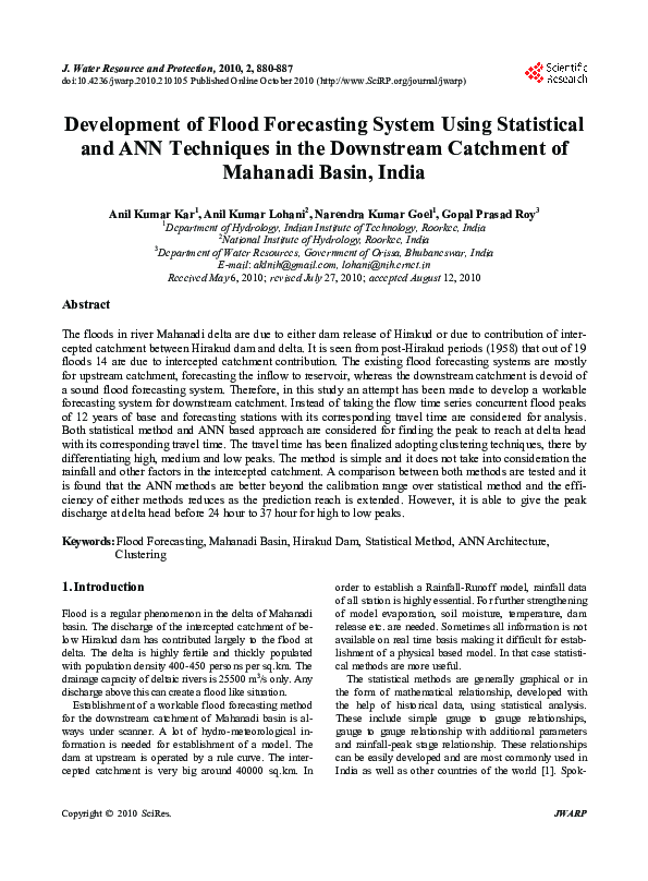 (PDF) Development of a Flood Forecasting System using Neuro-Fussy Techniques
