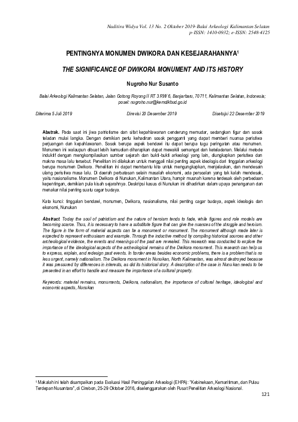 (PDF) Pentingnya Monumen Dwikora Dan Kesejarahannya (The Significance ...