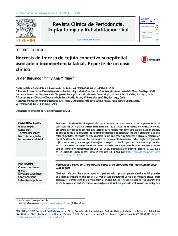 (PDF) Necrosis de injerto de tejido conectivo subepitelial asociado a ...