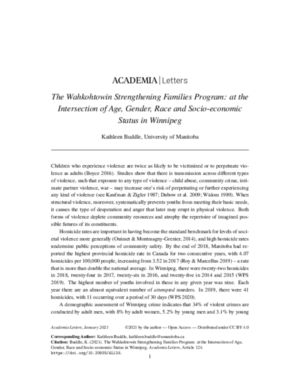 (PDF) The Wahkohtowin Strengthening Families Program: at the ...