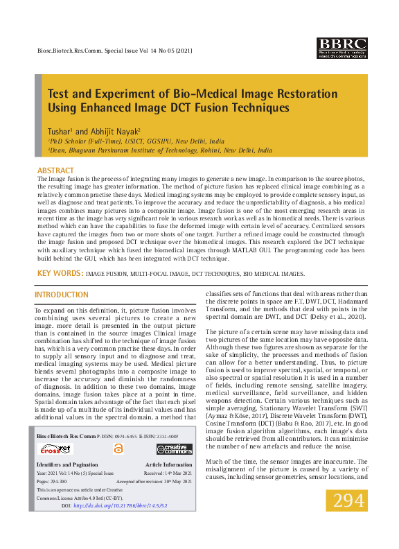 (PDF) Test and Experiment of Bio-Medical Image Restoration Using ...