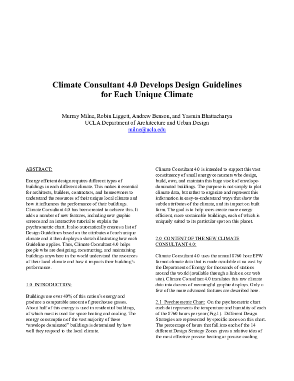 (PDF) Climate consultant 4.0 develops design guidelines for each unique ...