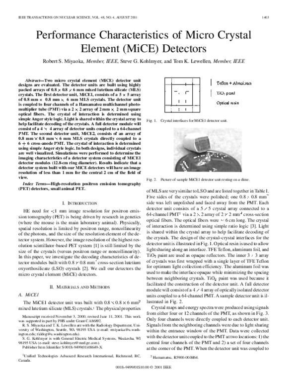 (PDF) Performance characteristics of micro crystal element (MiCE ...