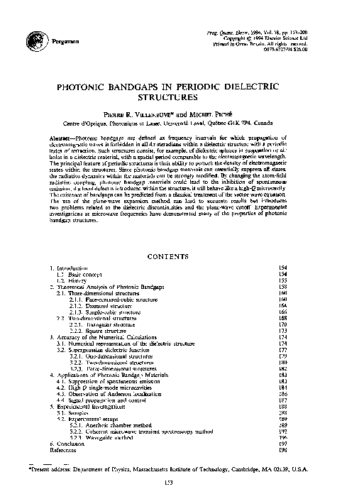 (PDF) Photonic bandgaps in periodic dielectric structures