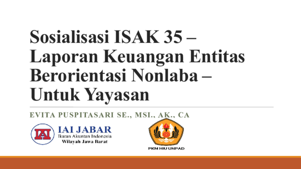 (PPT) ISAK 35 Akuntansi untuk Entitas Nirlaba Yayasan