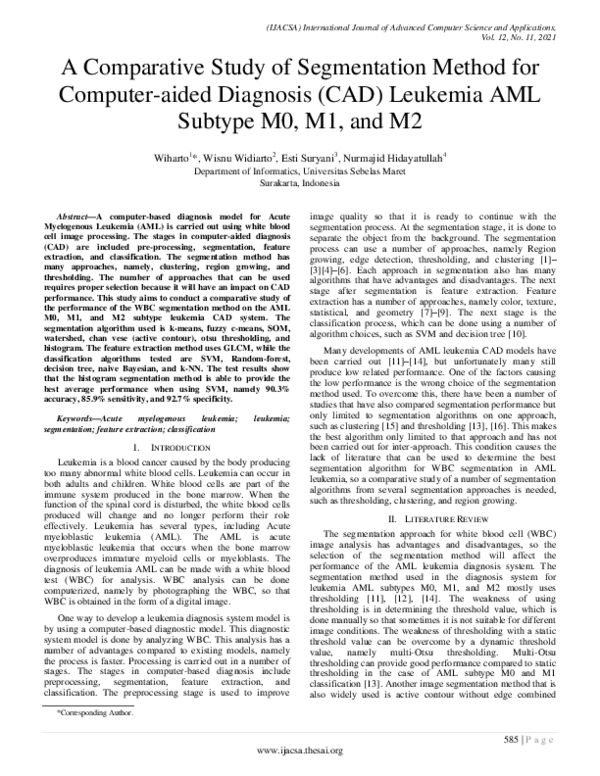 (PDF) A Comparative Study of Segmentation Method for Computer-aided ...