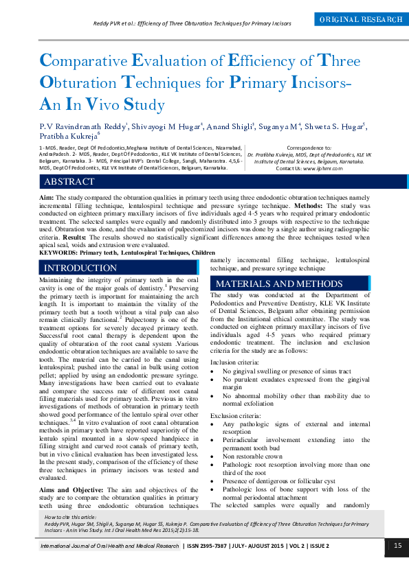 (PDF) An In Vivo Study