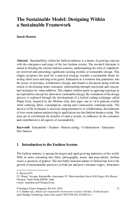 (PDF) The Sustainable Model: Designing Within a Sustainable Framework