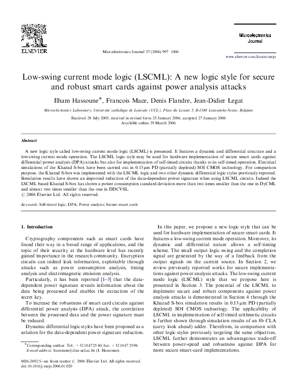 Pdf Low Swing Current Mode Logic Lscml A New Logic Style For