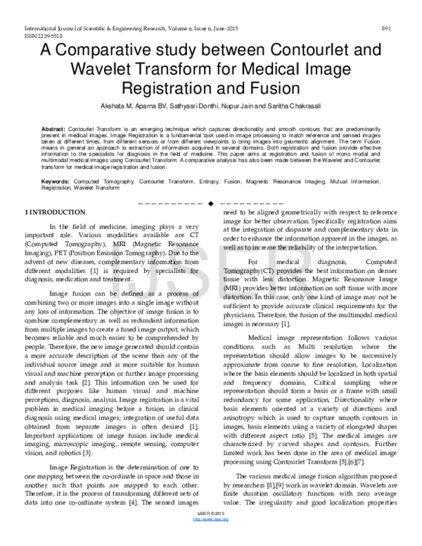 (PDF) A Comparative study between Contourlet and Wavelet Transform for ...