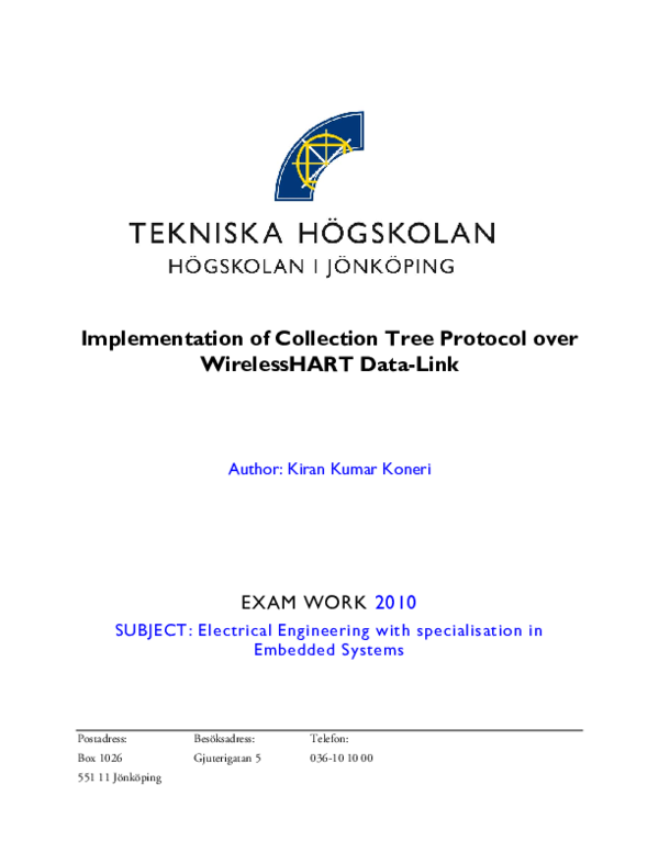 (PDF) Implementation of Collection Tree Protocol over WirelessHART Data ...