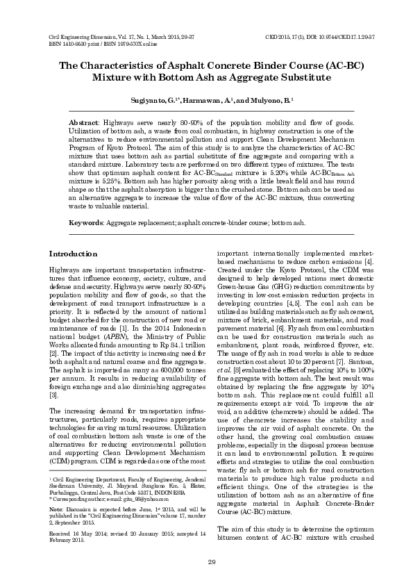 (PDF) The Characteristics of Asphalt Concrete Binder Course (AC-BC ...