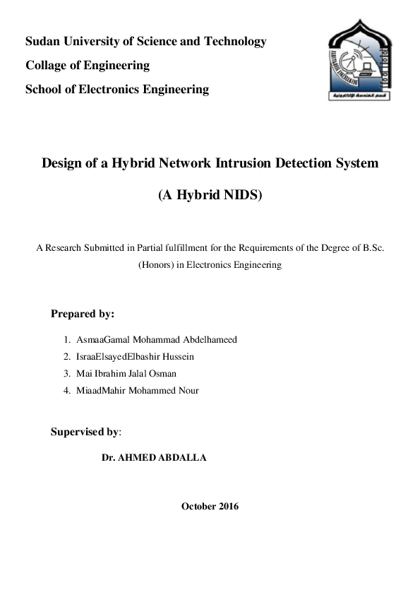 (PDF) Design of a Hybrid Network Intrusion Detection System (A Hybrid NIDS)