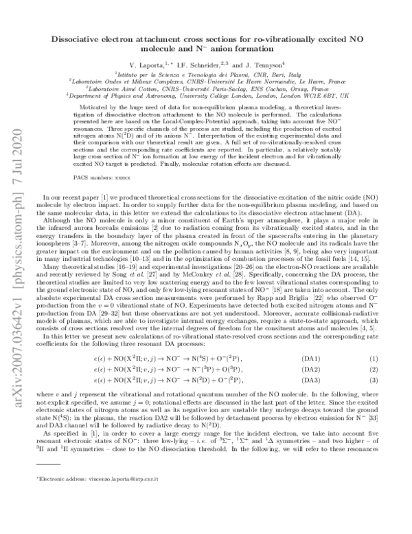 Pdf Dissociative Electron Attachment Cross Sections For Ro