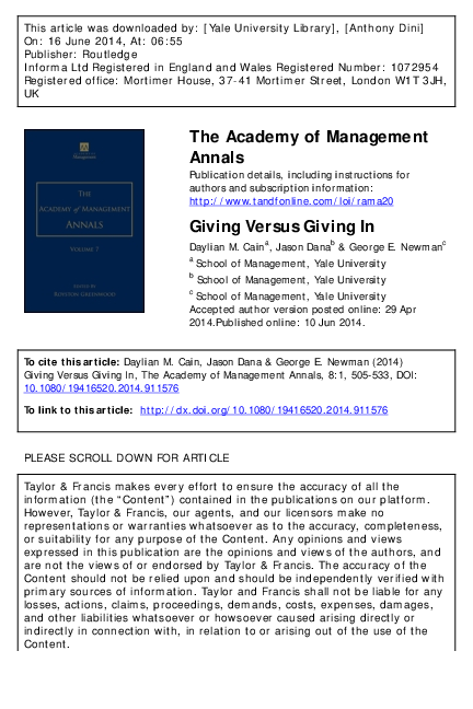 (PDF) Giving versus Giving in