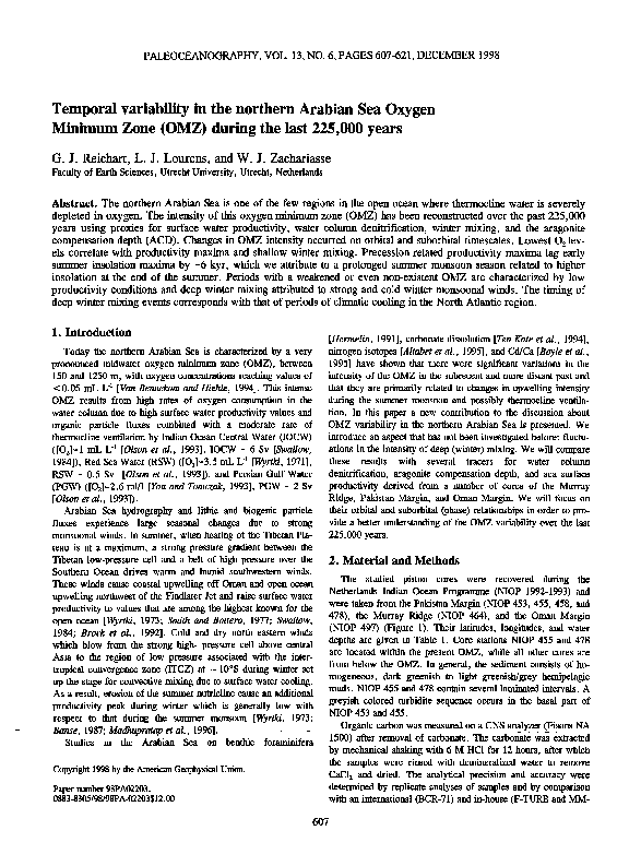 (PDF) Temporal variability in the northern Arabian Sea oxygen minimum ...