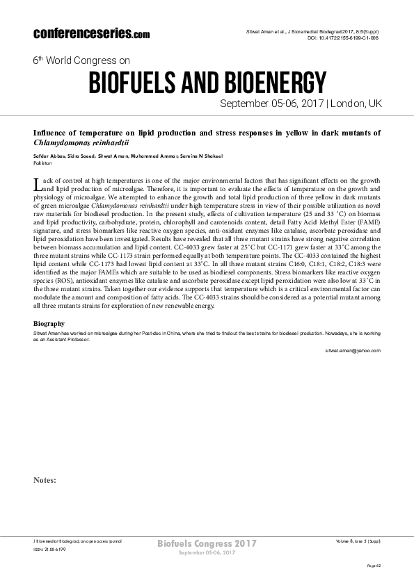 (PDF) Influence of Temperature on Lipid Production and Stress Responses ...