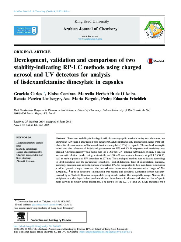 (PDF) Development, validation and comparison of two stability-indicating RP-LC methods using ...