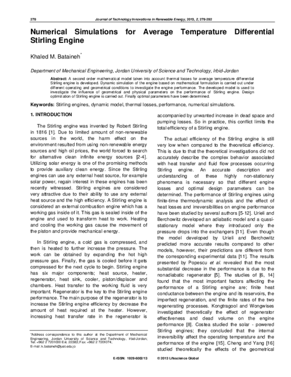 (PDF) Numerical Simulations for Average Temperature Differential ...