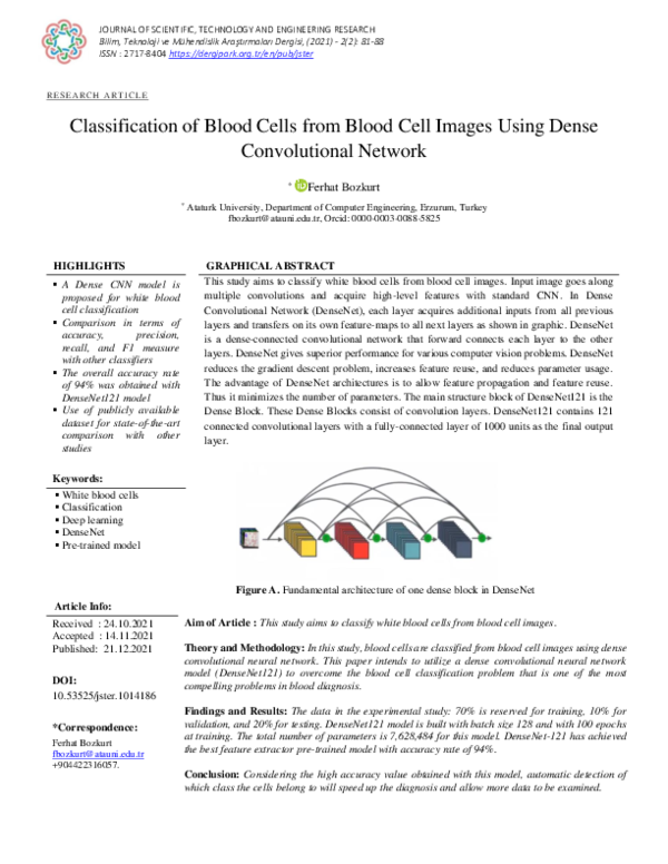 (PDF) Classification of Blood Cells from Blood Cell Images Using Dense ...
