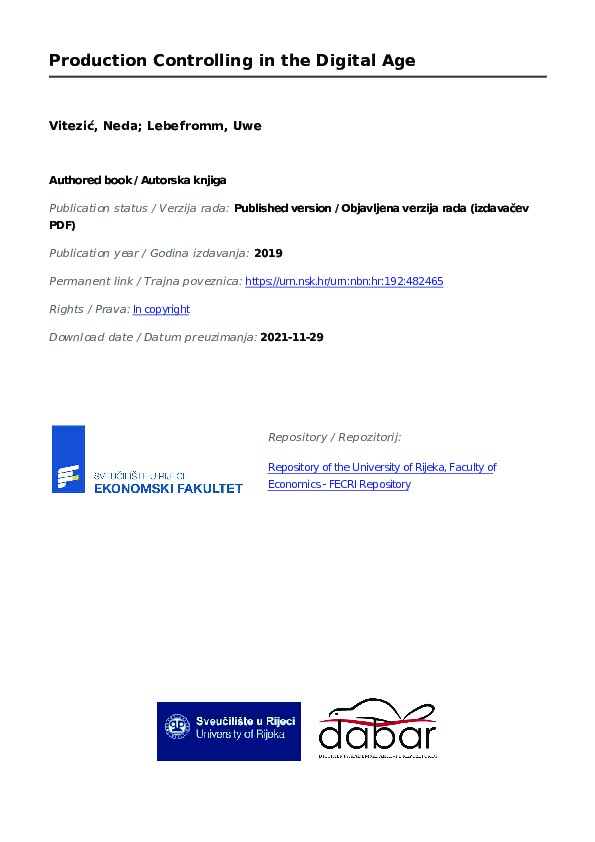 (PDF) Production Controlling in the Digital Age