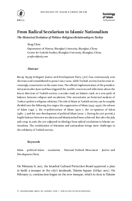 (PDF) From Radical Secularism to Islamic Nationalism The Historical ...