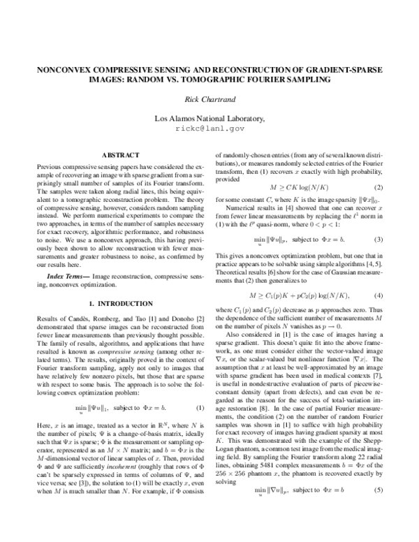 Pdf Nonconvex Compressive Sensing And Reconstruction Of Gradient Sparse Images Random Vs