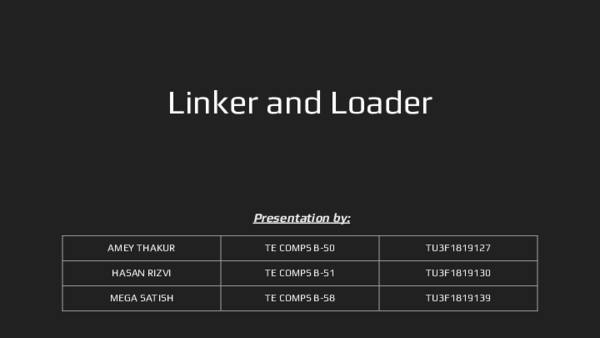 (PDF) Linker and Loader