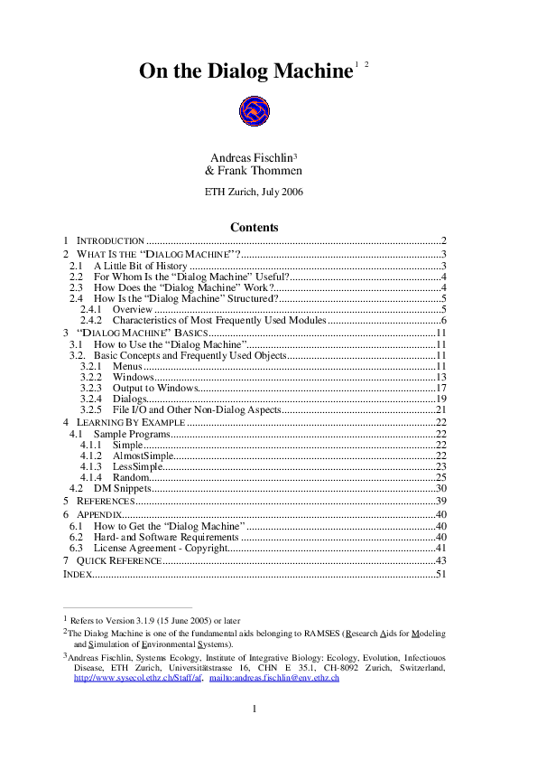 (PDF) On the Dialog Machine