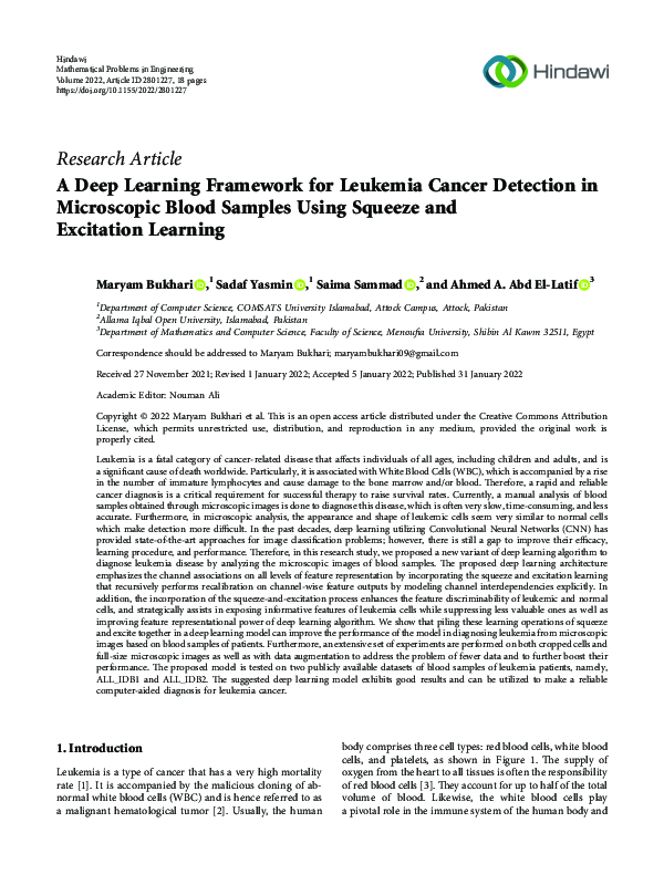 (PDF) A Deep Learning Framework for Leukemia Cancer Detection in ...