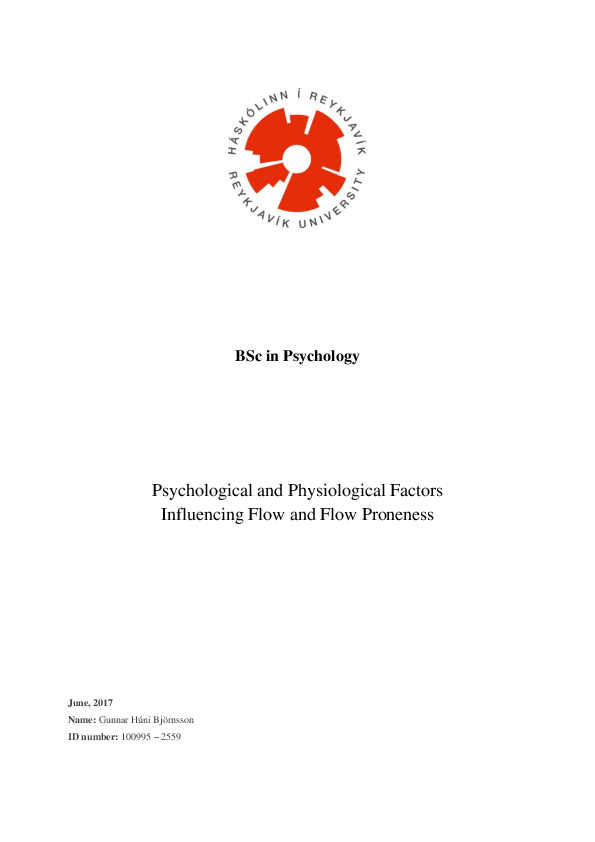 (PDF) Psychological and physiological factors influencing flow and flow ...