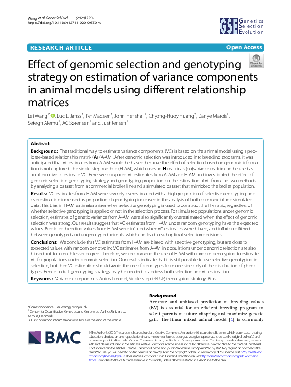 Pdf Effect Of Genomic Selection And Genotyping Strategy On Estimation