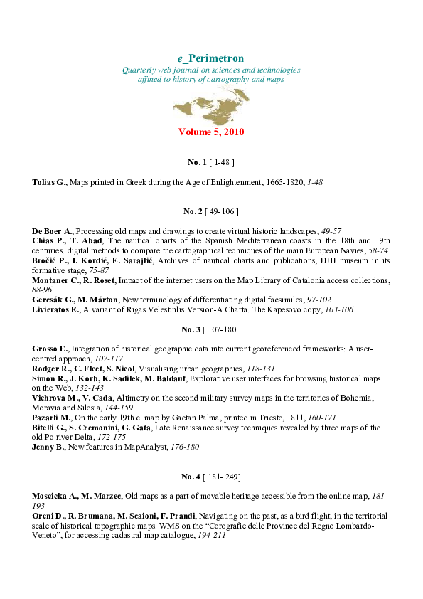 (PDF) Maps printed in Greek during the Age of Enlightenment, 1665-1820