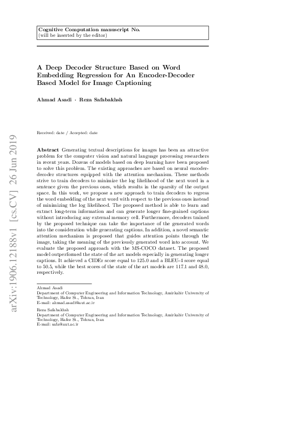 (PDF) A Deep Decoder Structure Based on WordEmbedding Regression for An Encoder-Decoder Based ...