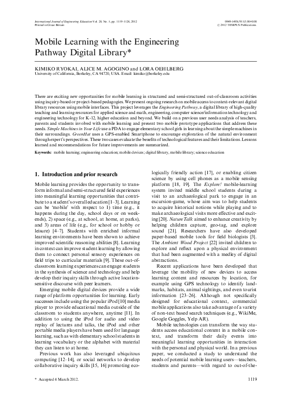 (PDF) Geocentric contextualized mobile learning with the engineering ...