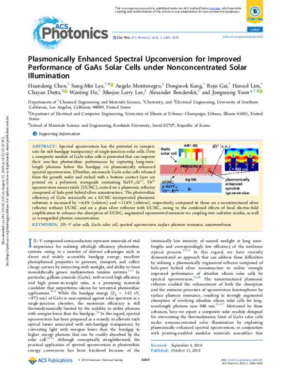 (PDF) Plasmonically Enhanced Spectral Upconversion for Improved ...