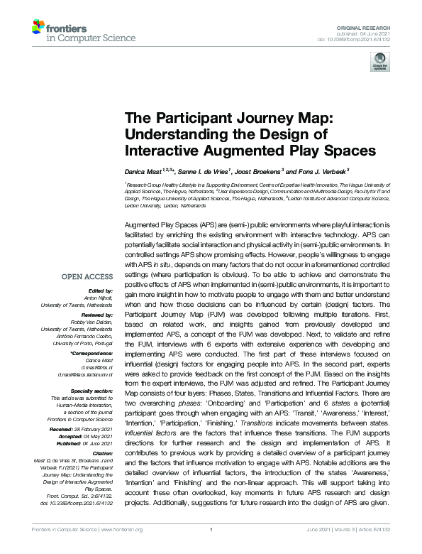 The Participant Journey Map: Understanding the Design of Interactive ...